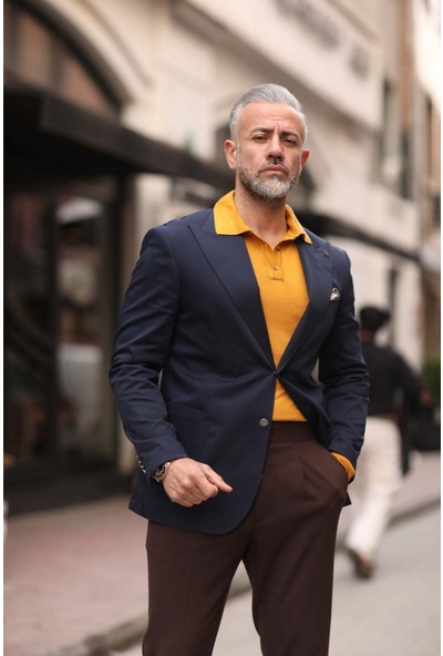 Fc Plus Lacivert-Siyah Metal Düğmeli Tek Ceket Fc Plus Lacivert-Siyah Metal Düğmeli Tek Ceket