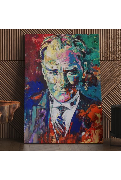 Baskı Kenti Renkli Atatürk Kanvas Tablo Baskı Kenti Renkli Atatürk Kanvas Tablo