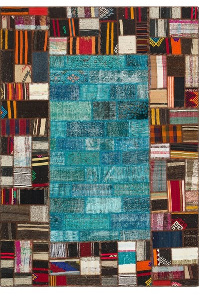 Çam Halı Gerçek El Dokuma Anadolu Kilim Turkuaz Göbekli Patchwork Halısı170 x 240 Cm Çam Halı Gerçek El Dokuma Anadolu Kilim Turkuaz Göbekli Patchwork Halısı170 x 240 Cm