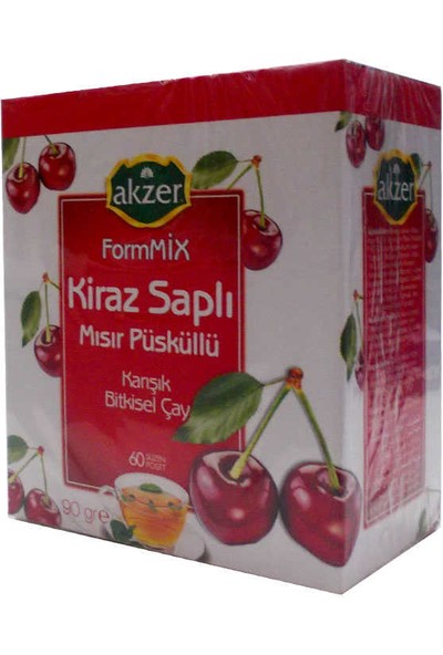Akzer Kiraz Saplı Mısır Püsküllü Bitkisel Çay 60 Süzen Poşet