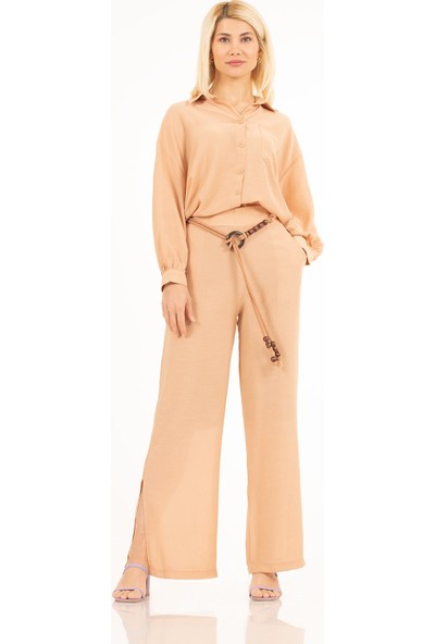 Perry Kadın Camel Gömlek Pantolon Takım Perry Kadın Camel Gömlek Pantolon Takım