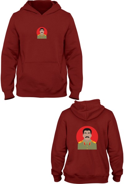 Rowalsi Joseph Stalin Ön Arka Baskılı Kapşonlu Sweatshirt BLL938 Rowalsi Joseph Stalin Ön Arka Baskılı Kapşonlu Sweatshirt BLL938
