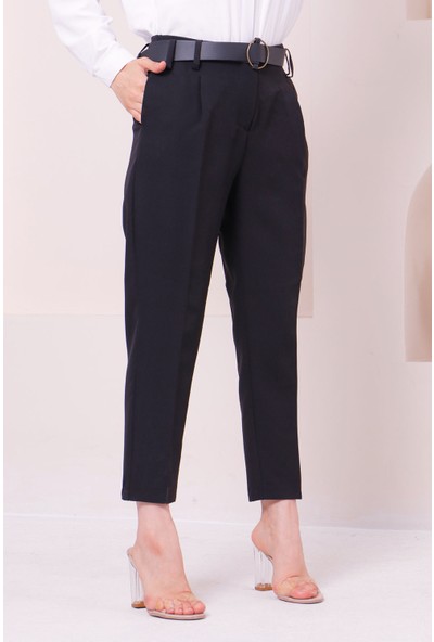 İmaj Butik Pile Detaylı Kalem Kumaş Pantolon/siyah