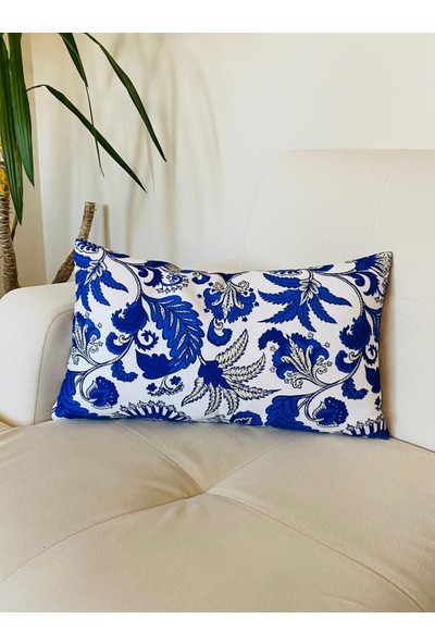 Butterflyhome Mavi Çiçekli Kırlent