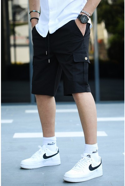 Madmext Siyah Basic Kargo Cep Erkek Kapri Şort 5467 Madmext Siyah Basic Kargo Cep Erkek Kapri Şort 5467