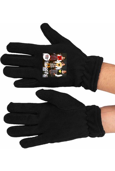 Rowalsi Spotify Baskılı Kışlık Uzun Polar Eldiven BLL2760