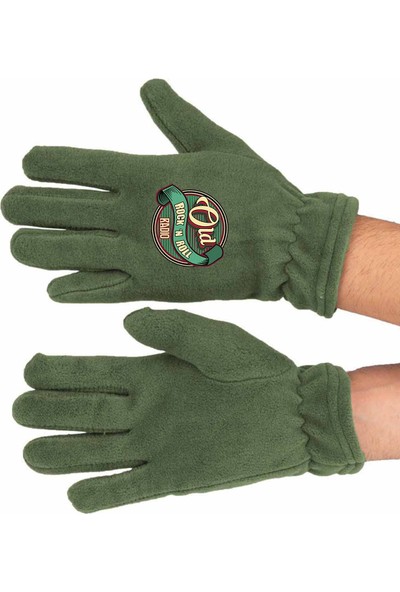 Rowalsi Rock Roll Radio Baskılı Kışlık Uzun Polar Eldiven BLL1579