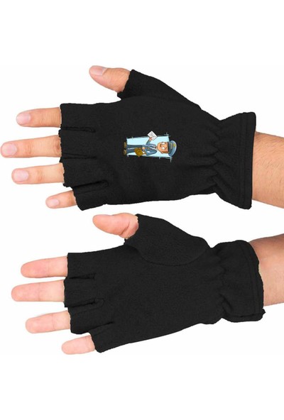 Rowalsi Postacı Baskılı Kışlık Kesik Polar Eldiven BLL1333