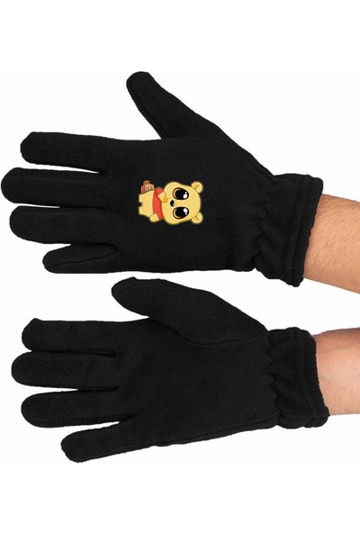 Rowalsi Winnie The Pooh Baskılı Kışlık Uzun Polar Eldiven BLL2362