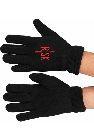 Rowalsi Risk Baskılı Kışlık Uzun Polar Eldiven BLL307