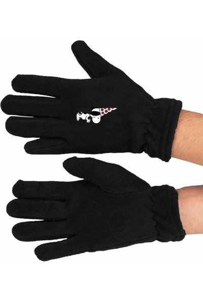 Rowalsi Snoopy Baskılı Kışlık Uzun Polar Eldiven BLL2984