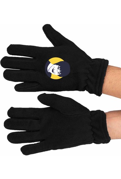 Rowalsi Bruce Lee Baskılı Kışlık Uzun Polar Eldiven BLL1094