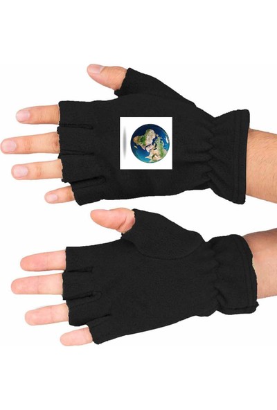 Rowalsi Dünya Baskılı Kışlık Kesik Polar Eldiven BLL1914