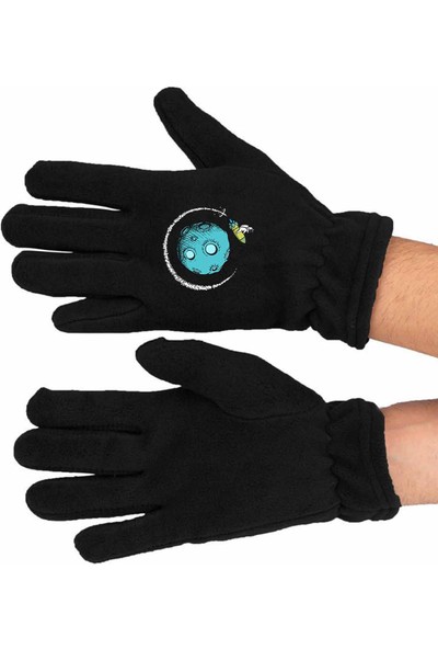 Rowalsi Ay Turu Baskılı Kışlık Uzun Polar Eldiven BLL1920