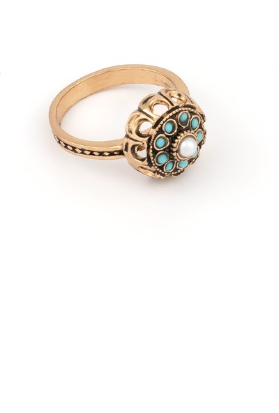 Uslada Bijoux House Mavi Taşlı Bohem Yüzük