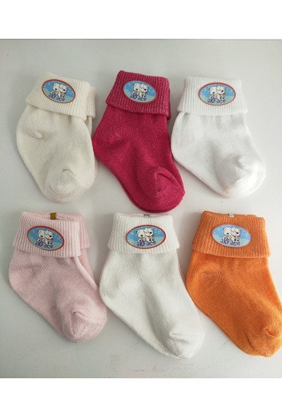 Akface Imalatcıdan 6'lı Pamuklu Yeni Doğan Bebek Çorabı Kız Grubu Akface Imalatcıdan 6'lı Pamuklu Yeni Doğan Bebek Çorabı Kız Grubu
