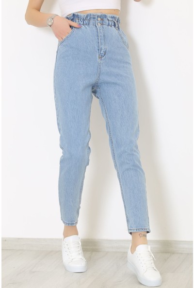 İsunstore Beli Lastikli Kot Pantolon Buzmavi1 - 5092.925. İsunstore Beli Lastikli Kot Pantolon Buzmavi1 - 5092.925.