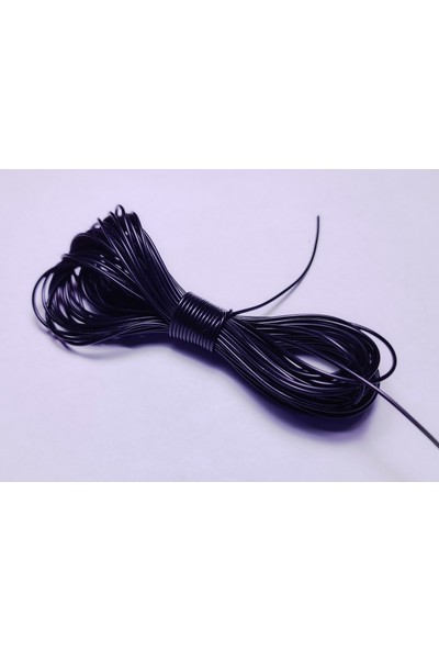 Sanal Bujiterim 20 Metre Siyah Renk Elastik Esnek Tesbih Bileklik İpi Şeffaf Lastik Misina İpi