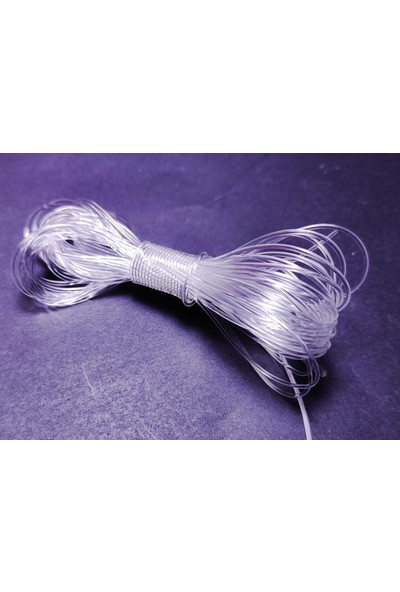 Sanal Bujiterim 20 Metre Elastik Esnek Tesbih Bileklik İpi Şeffaf Lastik Misina İpi