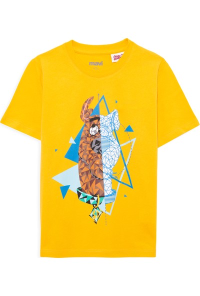 Mavi Scooby Doo Baskılı Sarı Tişört