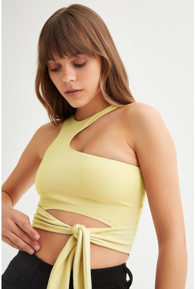 Tactel Bağlamalı Crop Bluz Tactel Bağlamalı Crop Bluz