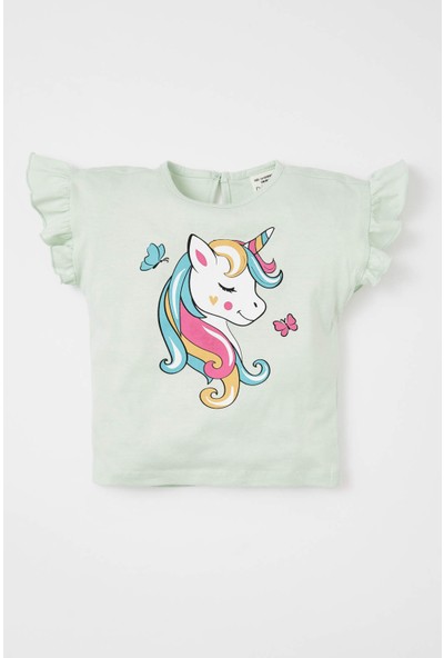 DeFacto Kız Bebek Regular Fit Unicorn Baskılı Bisiklet Yaka Kısa Kollu Tişört Y2264A222SM DeFacto Kız Bebek Regular Fit Unicorn Baskılı Bisiklet Yaka Kısa Kollu Tişört Y2264A222SM