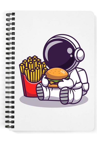 Rowalsi Space Eat Baskılı Ahşap Kapaklı Defter 15X20 cm DFT1861