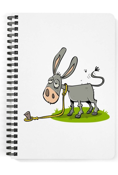 Rowalsi Eşek Baskılı Ahşap Kapaklı Defter 15X20 cm DFT752