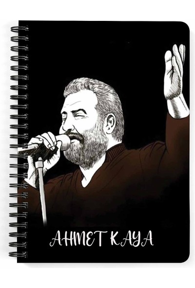 Rowalsi Ahmet Kaya Baskılı Ahşap Kapaklı Defter 15X20 cm DFT5019