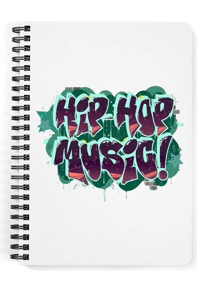 Rowalsi Hip Hop Music Baskılı Ahşap Kapaklı Defter 15X20 cm DFT1652