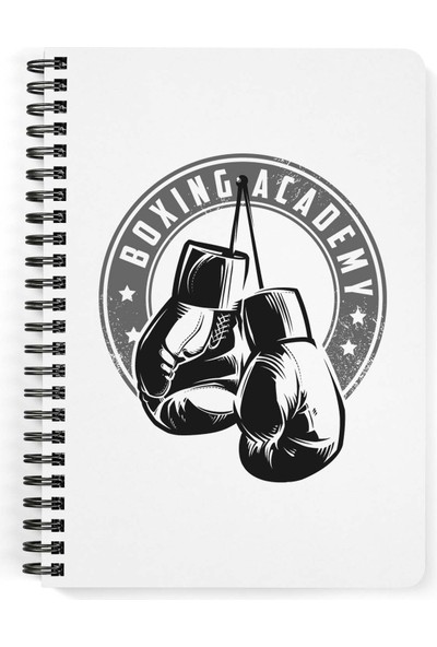 Rowalsi Boxing Academy Baskılı Ahşap Kapaklı Defter 15X20 cm DFT2092