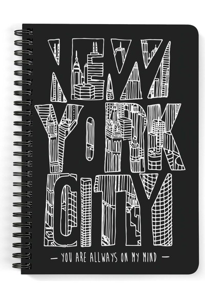 Rowalsi Nyc Baskılı Ahşap Kapaklı Defter 15X20 cm DFT504