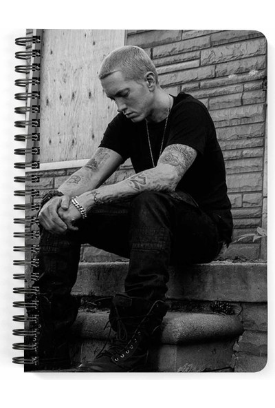 Rowalsi Eminem Baskılı Ahşap Kapaklı Defter 15X20 cm DFT3861 Rowalsi Eminem Baskılı Ahşap Kapaklı Defter 15X20 cm DFT3861