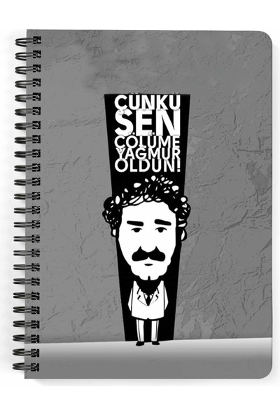 Rowalsi Müslüm Gürses Baskılı Ahşap Kapaklı Defter 15X20 cm DFT4627 Rowalsi Müslüm Gürses Baskılı Ahşap Kapaklı Defter 15X20 cm DFT4627