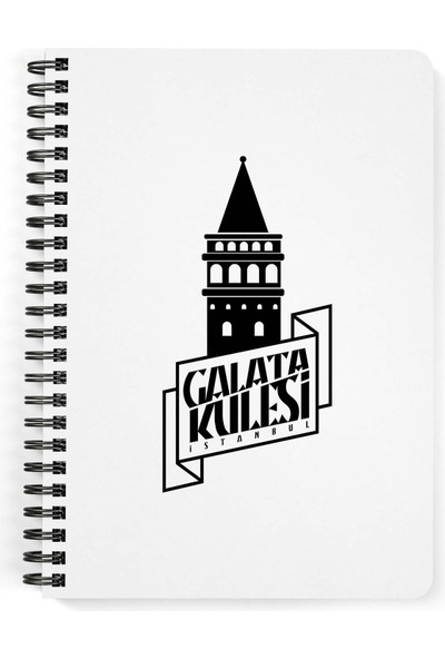 Rowalsi Galata Kulesi Baskılı Ahşap Kapaklı Defter 15X20 cm DFT2158