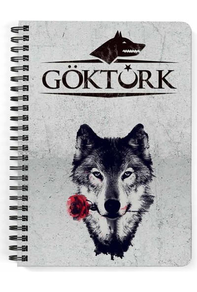 Rowalsi Göktürk Baskılı Ahşap Kapaklı Defter 15X20 cm DFT5644