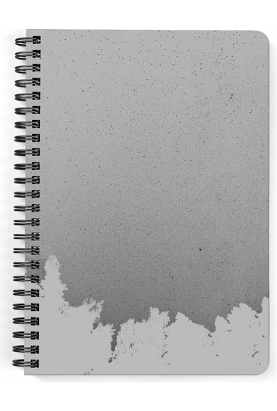 Rowalsi Beyaz Gri Baskılı Ahşap Kapaklı Defter 15X20 cm DFT3463