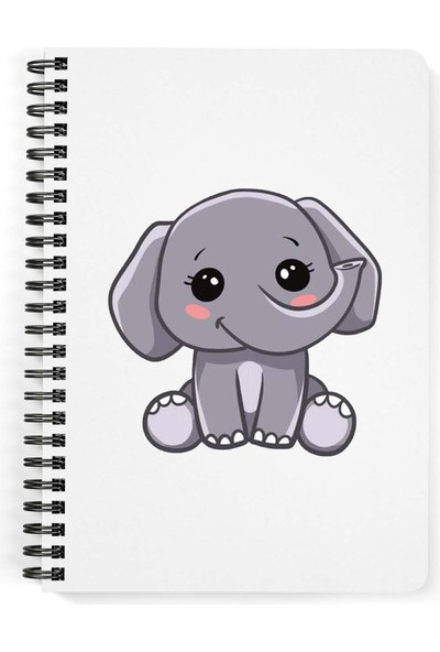 Rowalsi Fil Baskılı Ahşap Kapaklı Defter 15X20 cm DFT5777