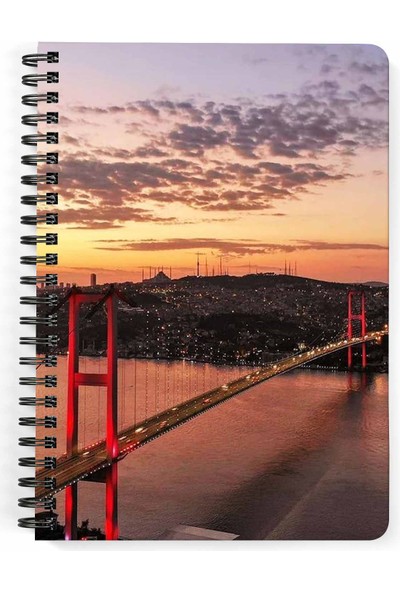 Rowalsi Boğaz Köprüsü Baskılı Ahşap Kapaklı Defter 15X20 cm DFT2699