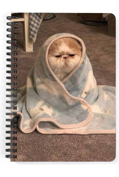 Rowalsi Kedi Baskılı Ahşap Kapaklı Defter 15X20 cm DFT3328