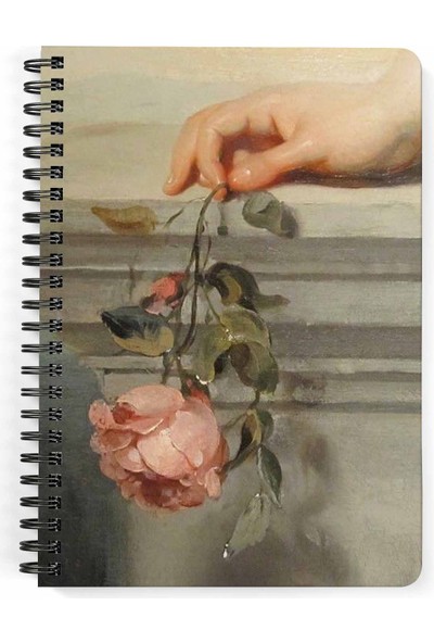 Rowalsi Çiçek Baskılı Ahşap Kapaklı Defter 15X20 cm DFT3389