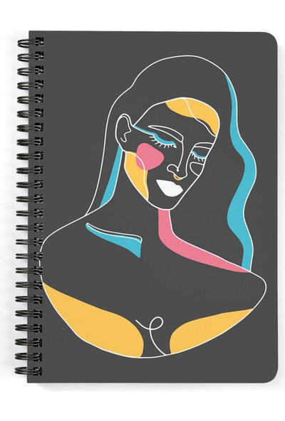Rowalsi Woman Baskılı Ahşap Kapaklı Defter 15X20 cm DFT648