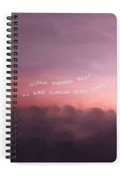 Rowalsi Yalnızlık Baskılı Ahşap Kapaklı Defter 15X20 cm DFT3012