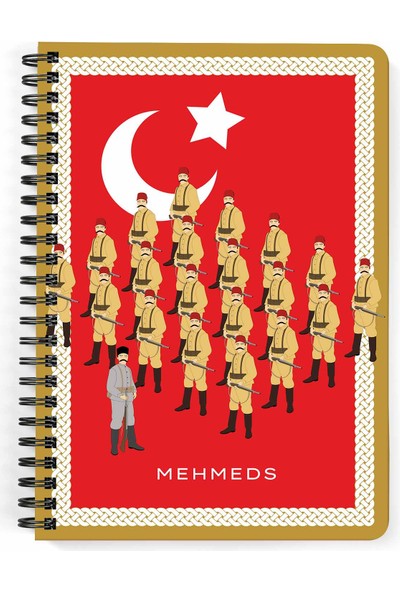 Rowalsi Mehmetçik Baskılı Ahşap Kapaklı Defter 15X20 cm DFT5707