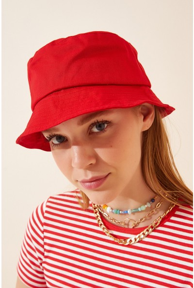 Luminos Butik Kadın Kahverengi Düz Bucket Şapka