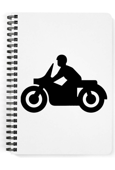 Rowalsi Motorcu Baskılı Ahşap Kapaklı Defter 15X20 cm DFT6322
