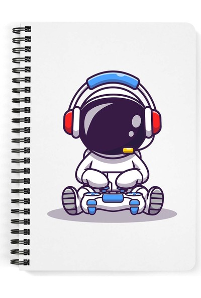 Rowalsi Space Gamer Baskılı Ahşap Kapaklı Defter 15X20 cm DFT1837