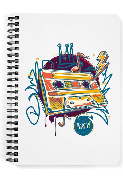 Rowalsi Party Baskılı Ahşap Kapaklı Defter 15X20 cm DFT1654