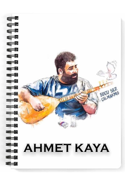 Rowalsi Ahmet Kaya Baskılı Ahşap Kapaklı Defter 15X20 cm DFT5048