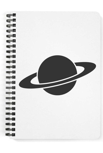 Rowalsi Saturn Baskılı Ahşap Kapaklı Defter 15X20 cm DFT1910